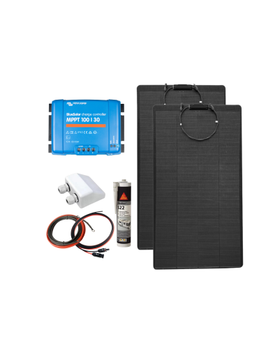 Kit solaire 300W panneaux souples avec passe-toit / MPPT Victron - Solu'Sun | SoluSun