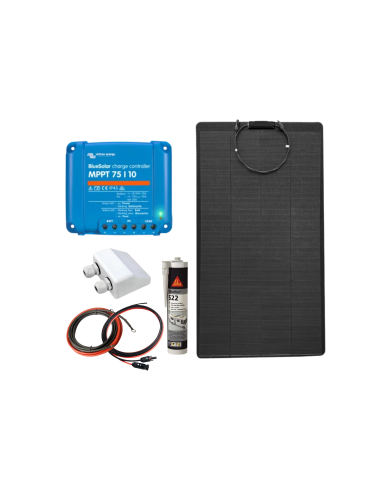 Kit solaire 100W panneau souple avec passe-toit / MPPT Victron - Solu'Sun | SoluSun